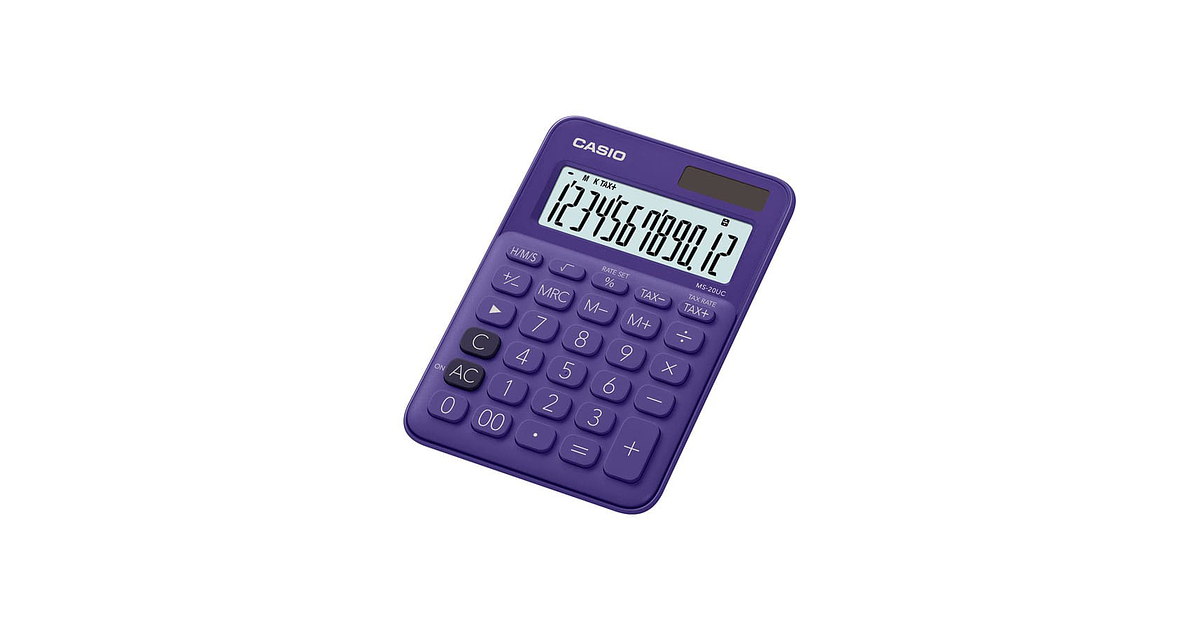 Calculadora Casio 12 Dígitos Morada