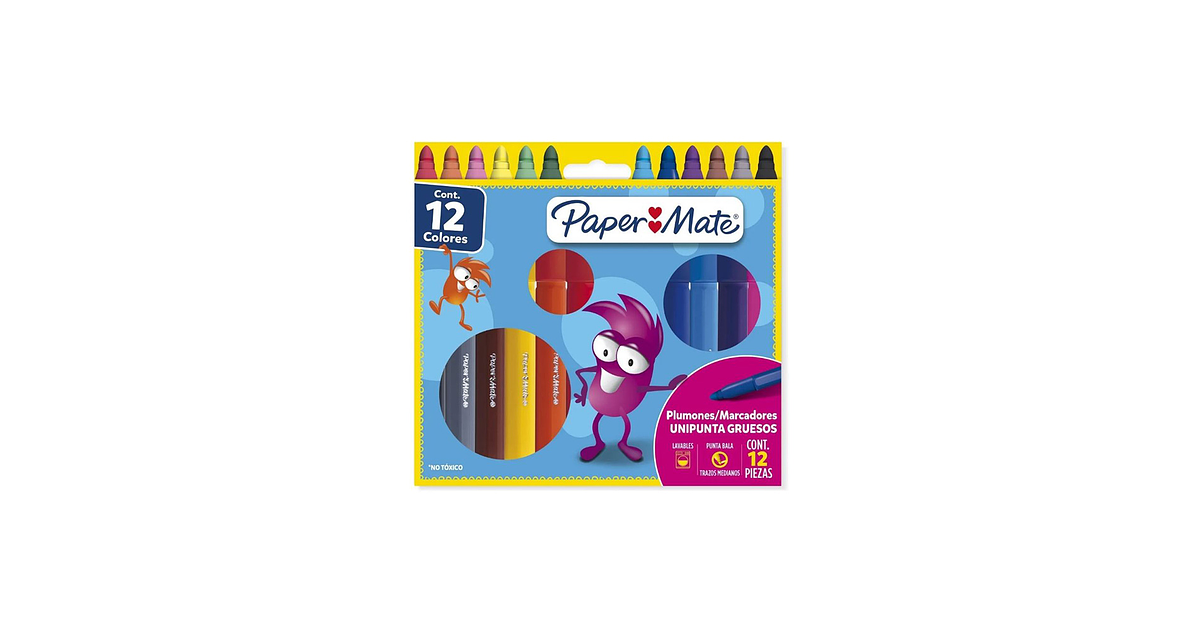 Plumones Paper-Mate Jumbo X 12 Unidades