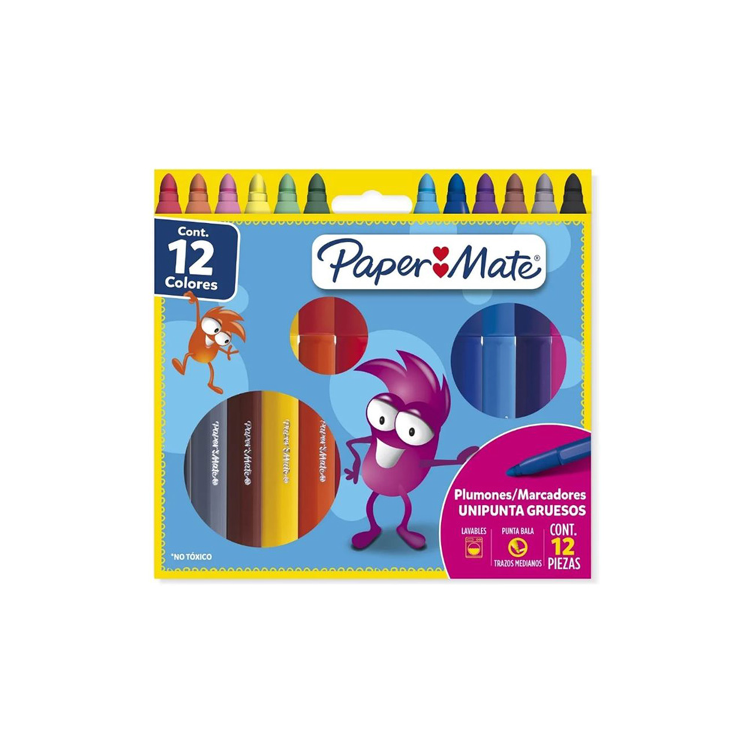 Plumones Paper-Mate Jumbo X 12 Unidades