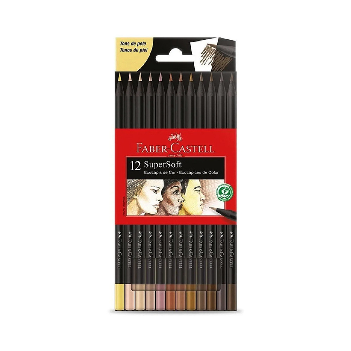 Colores Faber-Castell Supersoft Tonos Piel X 12 Unidades