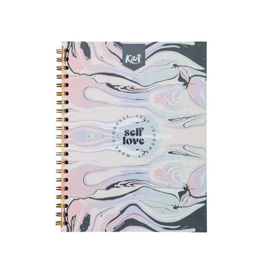 Cuaderno Argollado Pasta Dura Kiut Femenino 80 Hojas Cuadros
