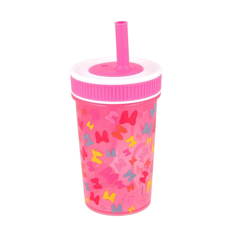 Vaso Anti Goteo Silicona Con Pitillo Minnie