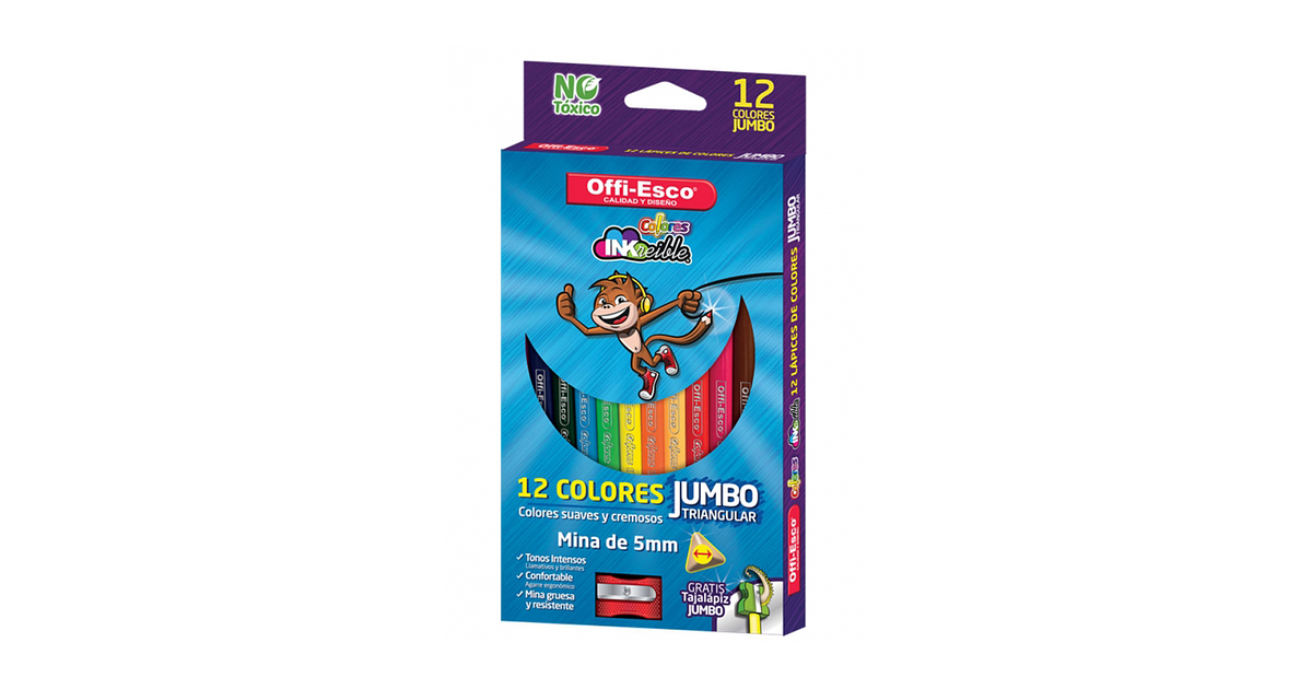Colores Offi-Esco Jumbo Triangular X 12 Unidades