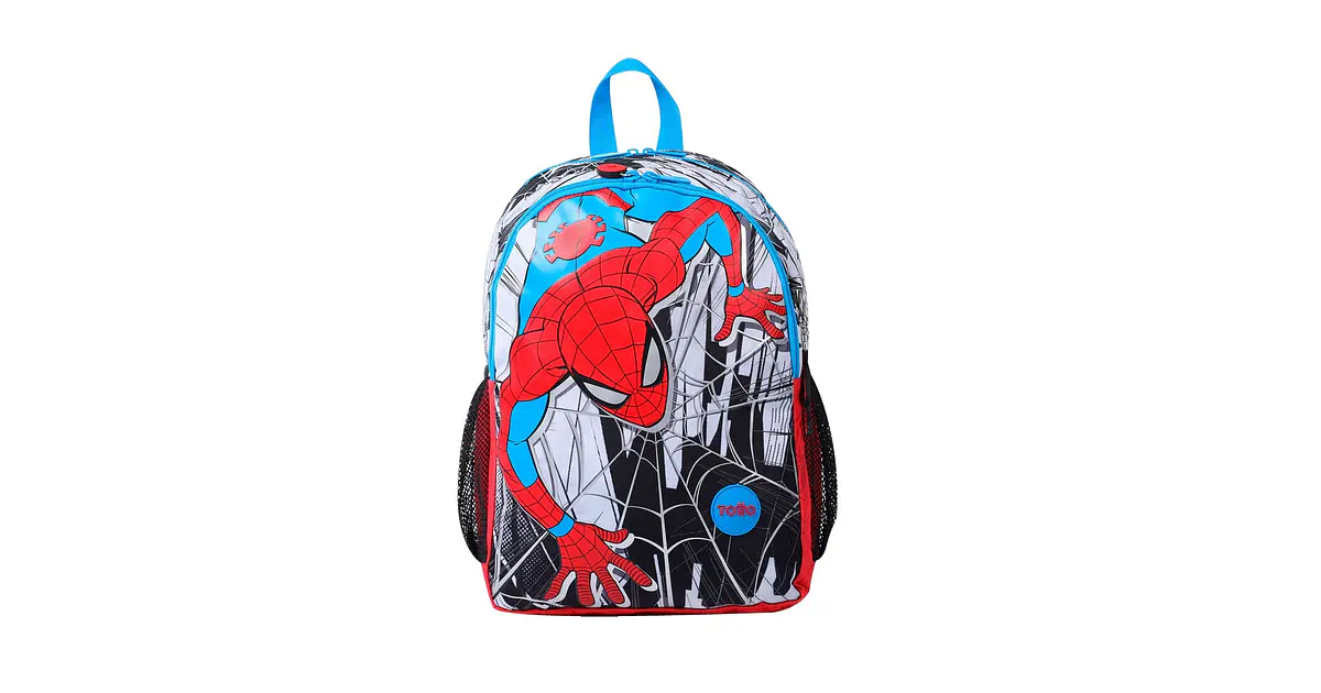 Morral Totto Para Niño Spiderman City M Blanco