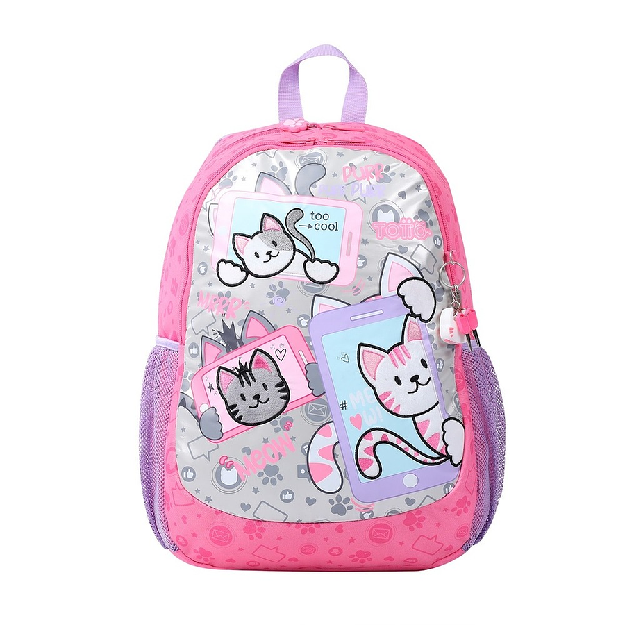 Morral Totto Para Niña Selfie Cat L Rosado