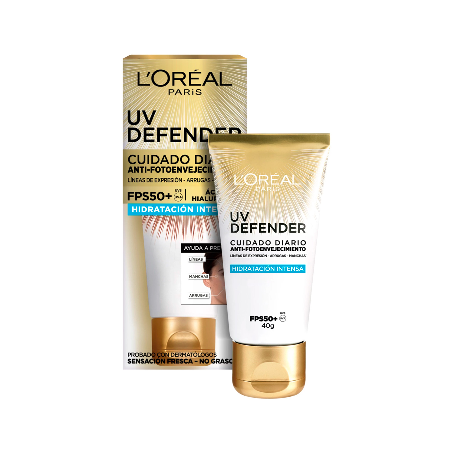 Protector Solar L’Oréal París UV Defender Sin Color FPS50 40