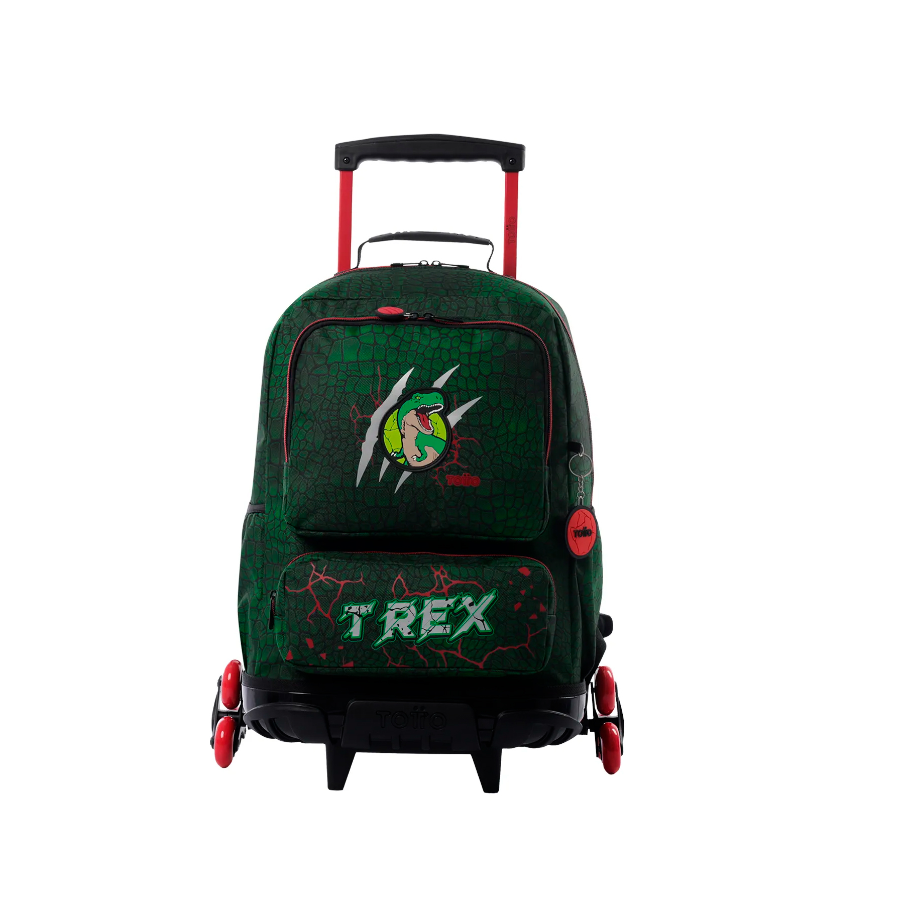 Morral Totto con 3 ruedas Niño Rex Dino Grande Verde