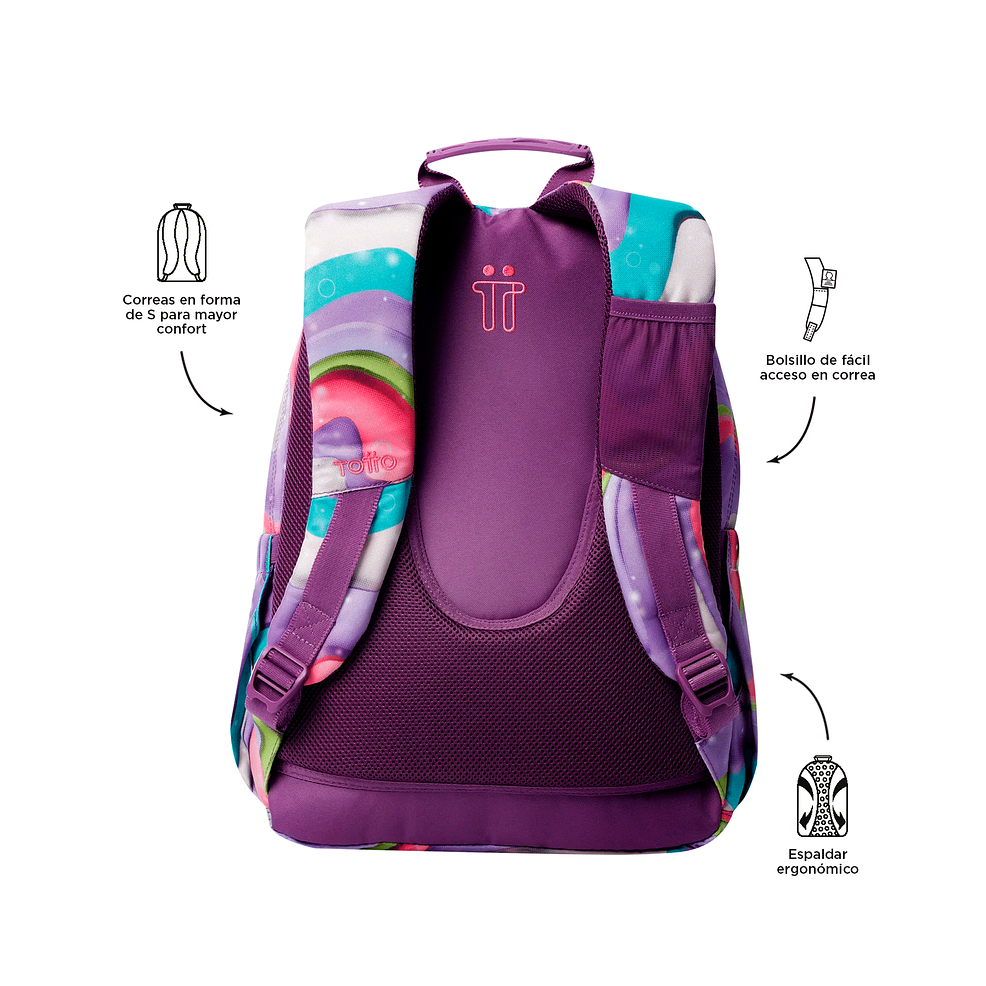 Morral Totto Juvenil Porta PC 14 Acuarela Morada
