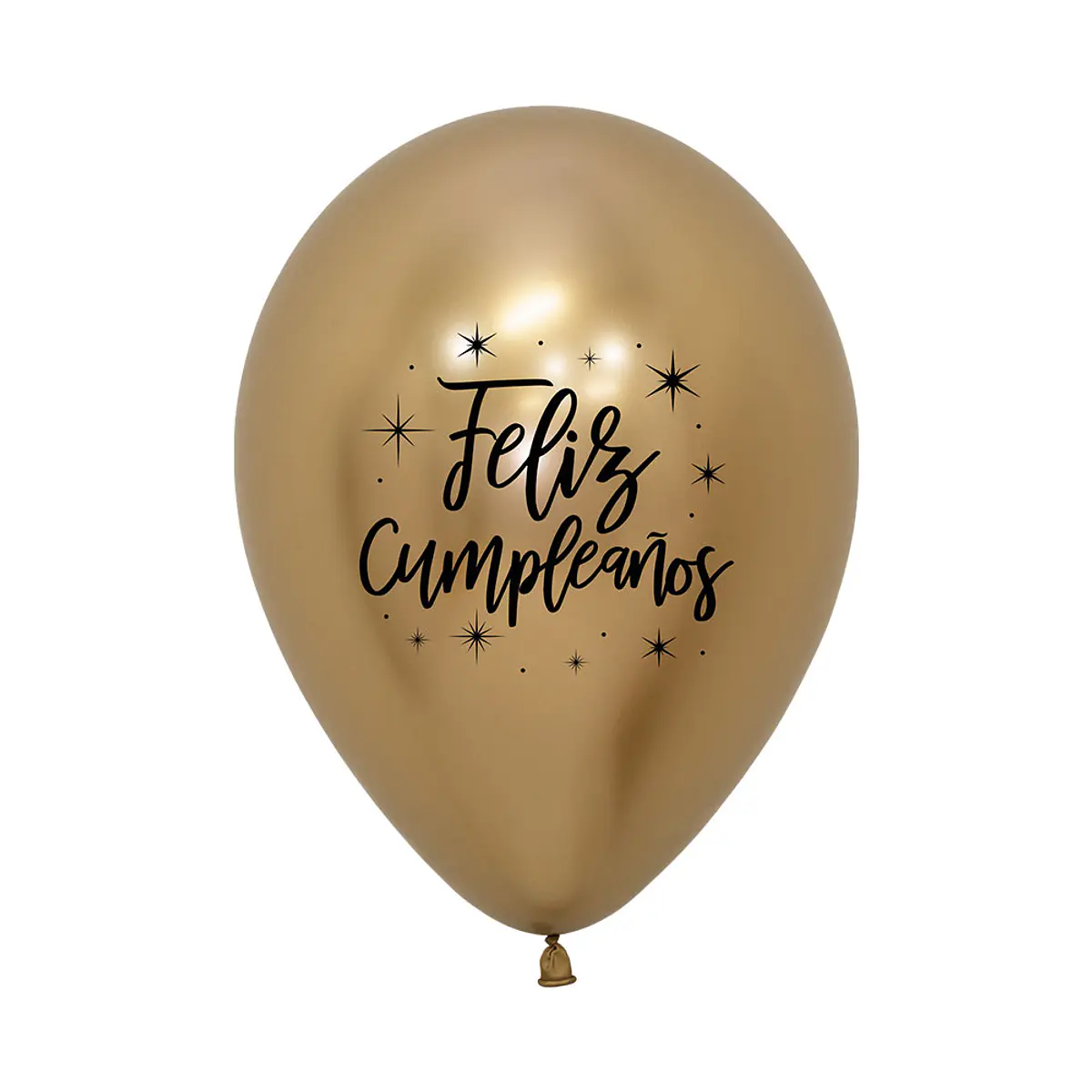 Globo R-12 feliz cumpleaños radiante reflex dorado x 12 unid