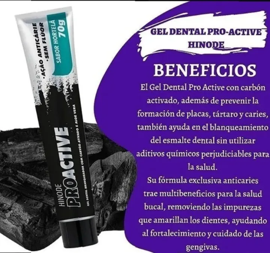 GEL DENTAL CARBON ACTIVADO PRO ACTIVE