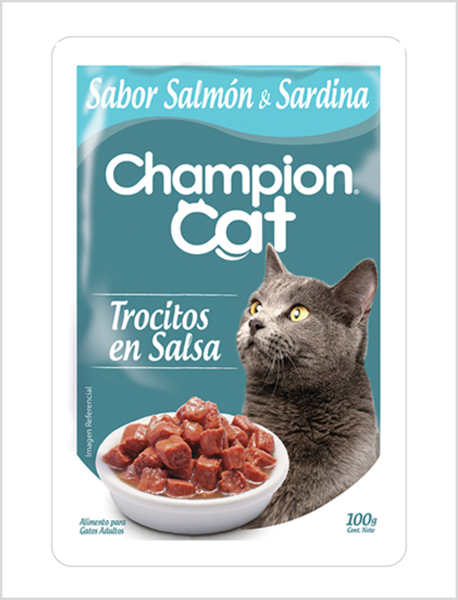 Champion Cat Sachet Trocitos Salmon Sardina 100 g