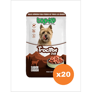 Topk9 Trocitos Deli Vacuno 85 g - Pack x20