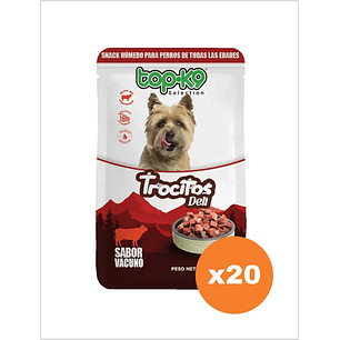 Topk9 Trocitos Deli Cordero 85 g - Pack x20