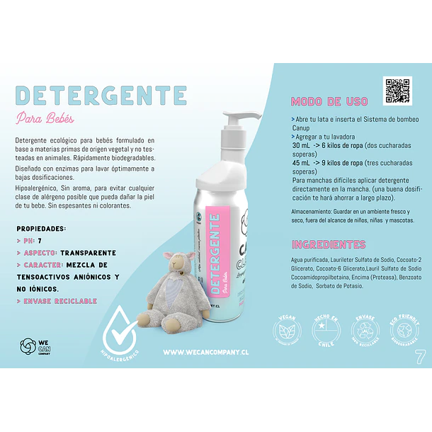 Detergente de ropa Bebé Hipoalergénico 450 ml