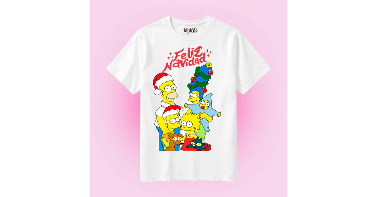 POLERA NAVIDAD HOMERO LOS SIMPSONS FAMILIA