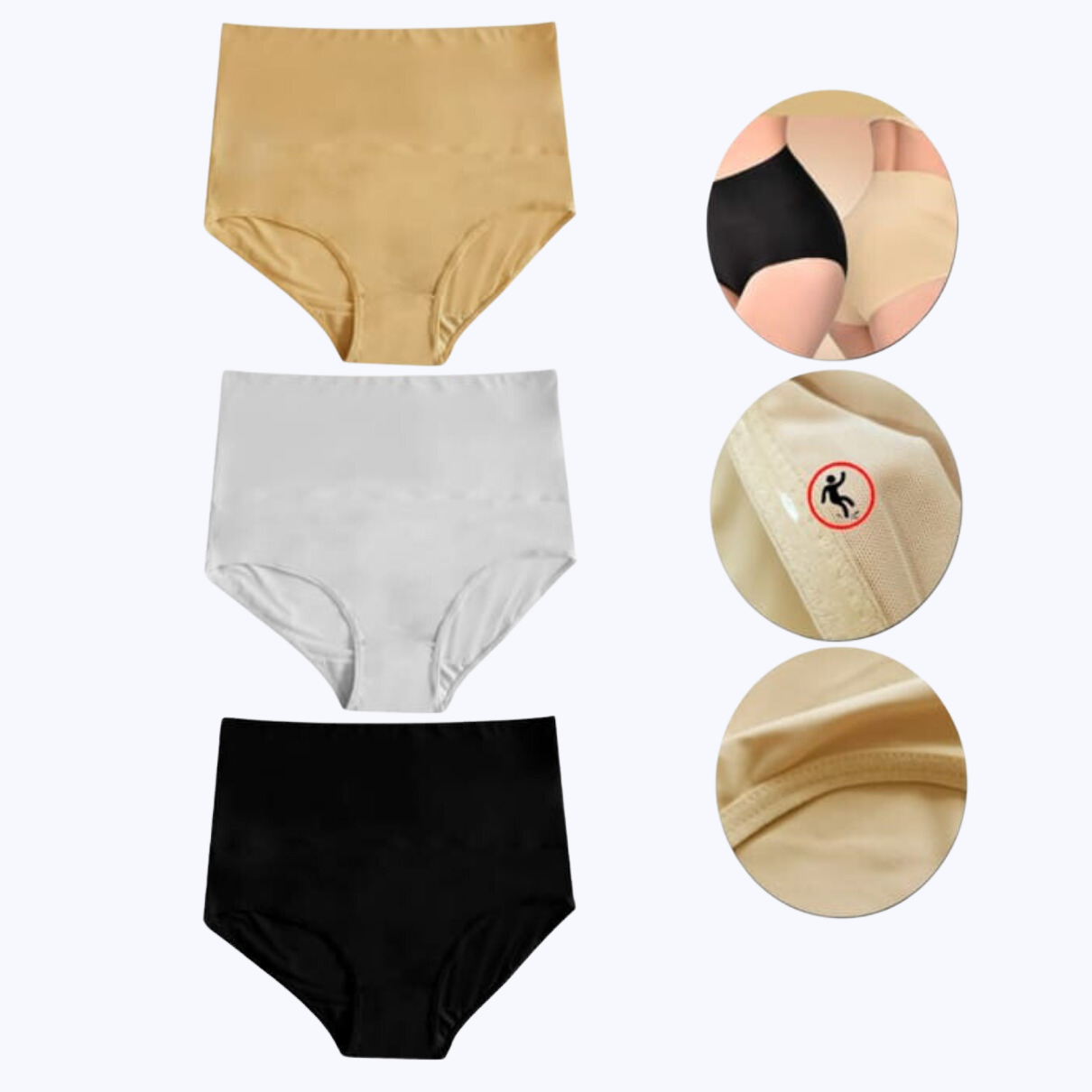 Pack 3 Calzon Tiro Alto Faja Reductora Modeladora