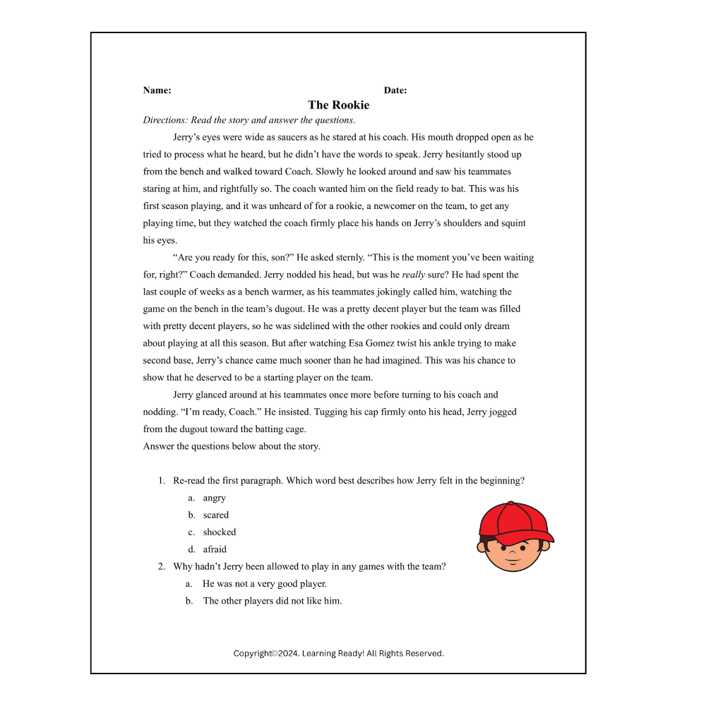 The Rookie Reading Comprehension Worksheet