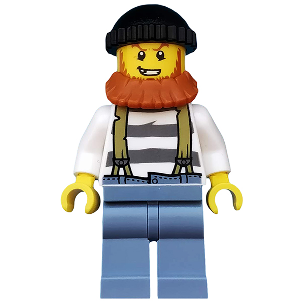 Ladrón con gorro de punto negro y barba