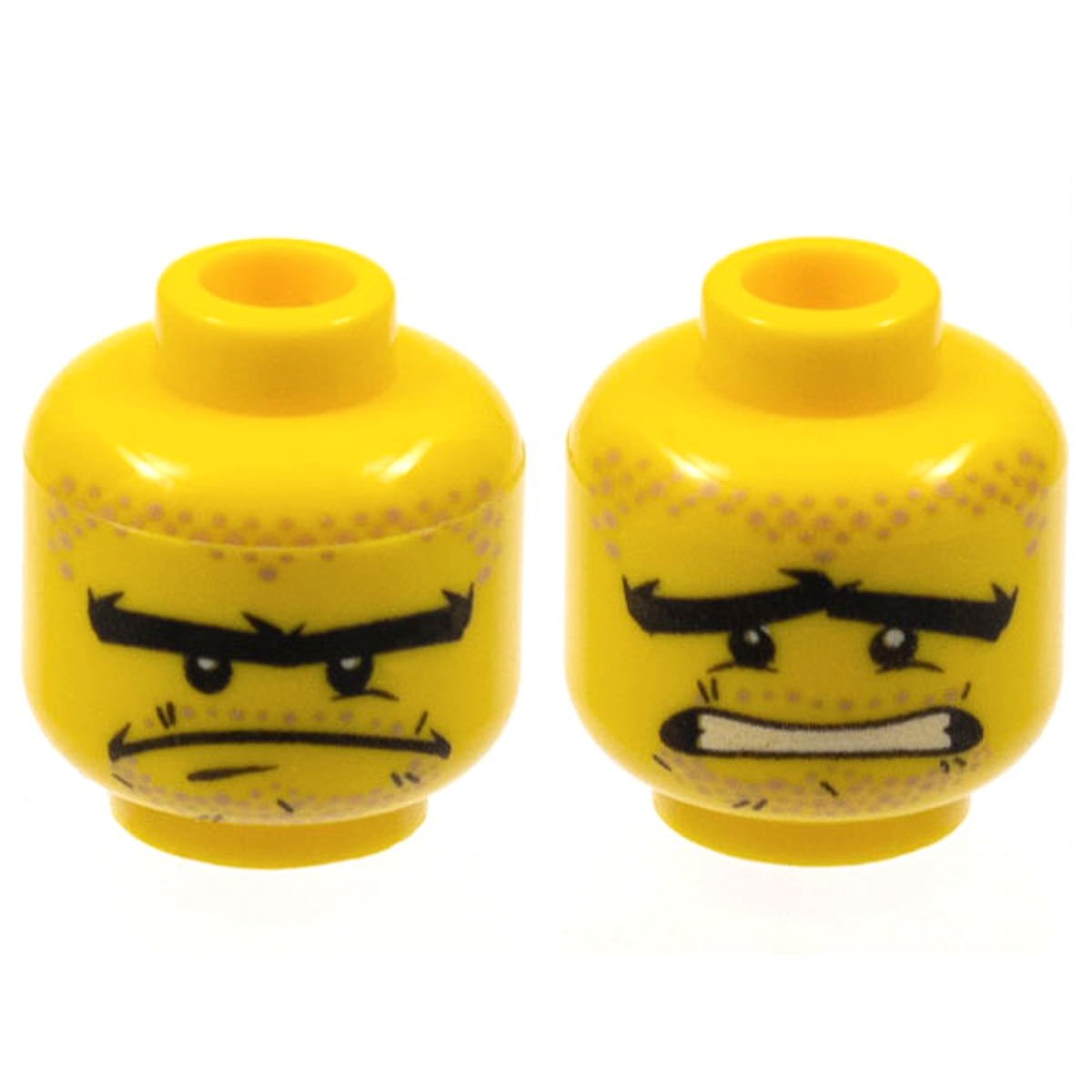 Minifigura, cabeza con barba de dos caras y uniceja, patrón | Brick ...