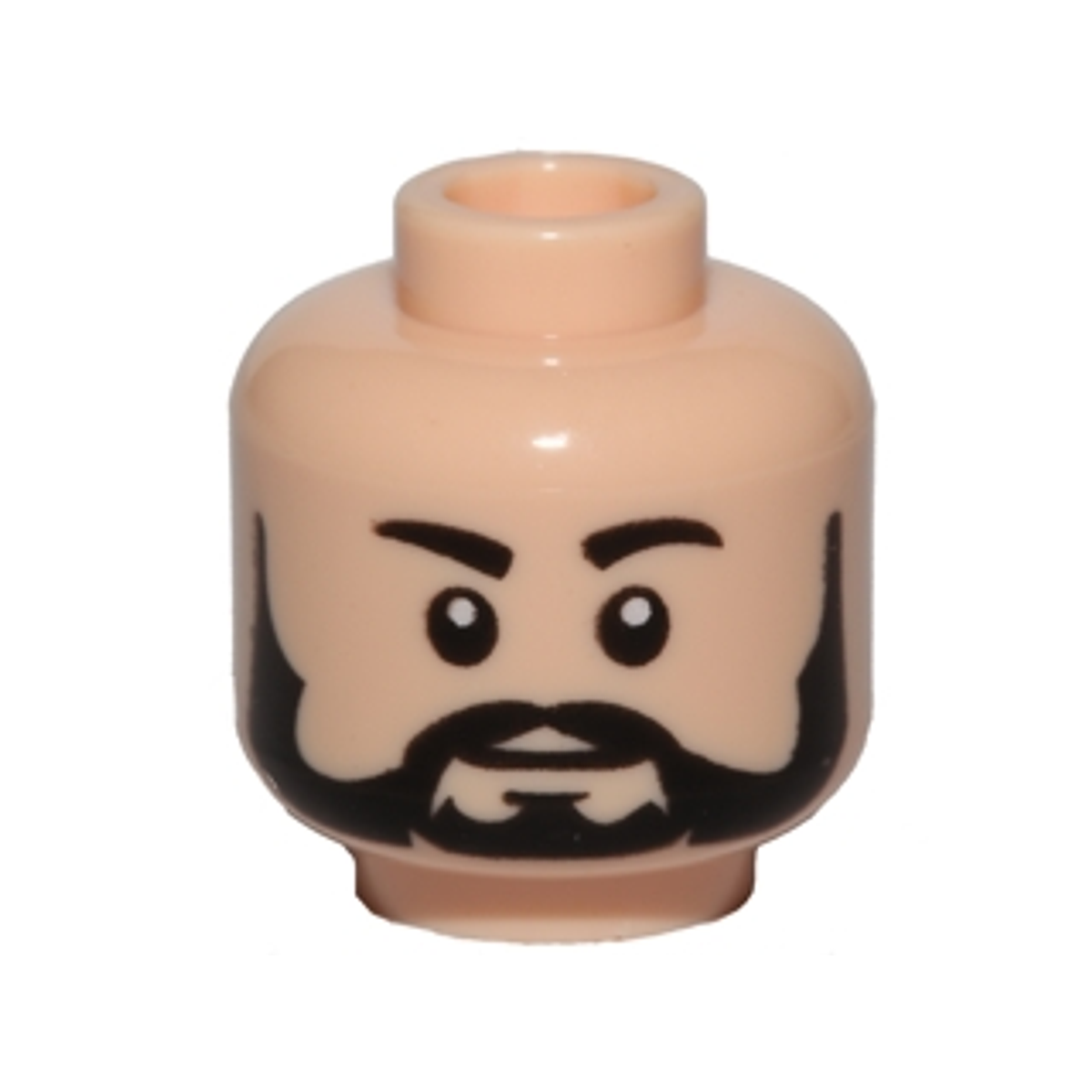 Minifigura, cabeza con barba negra completa, cejas negras, p | Brick ...