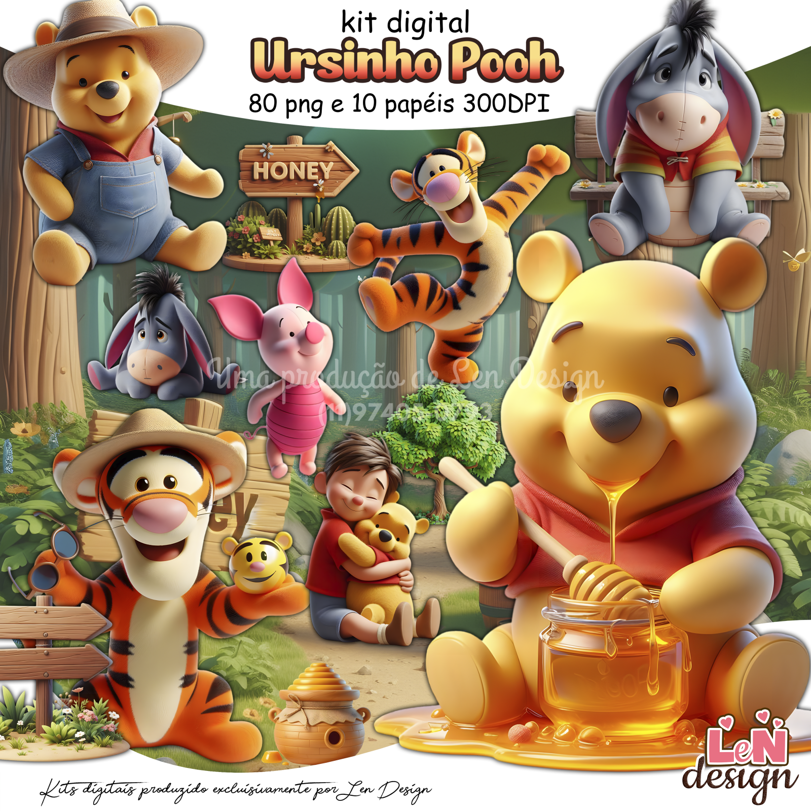 Kit Digital Ursinho Pooh