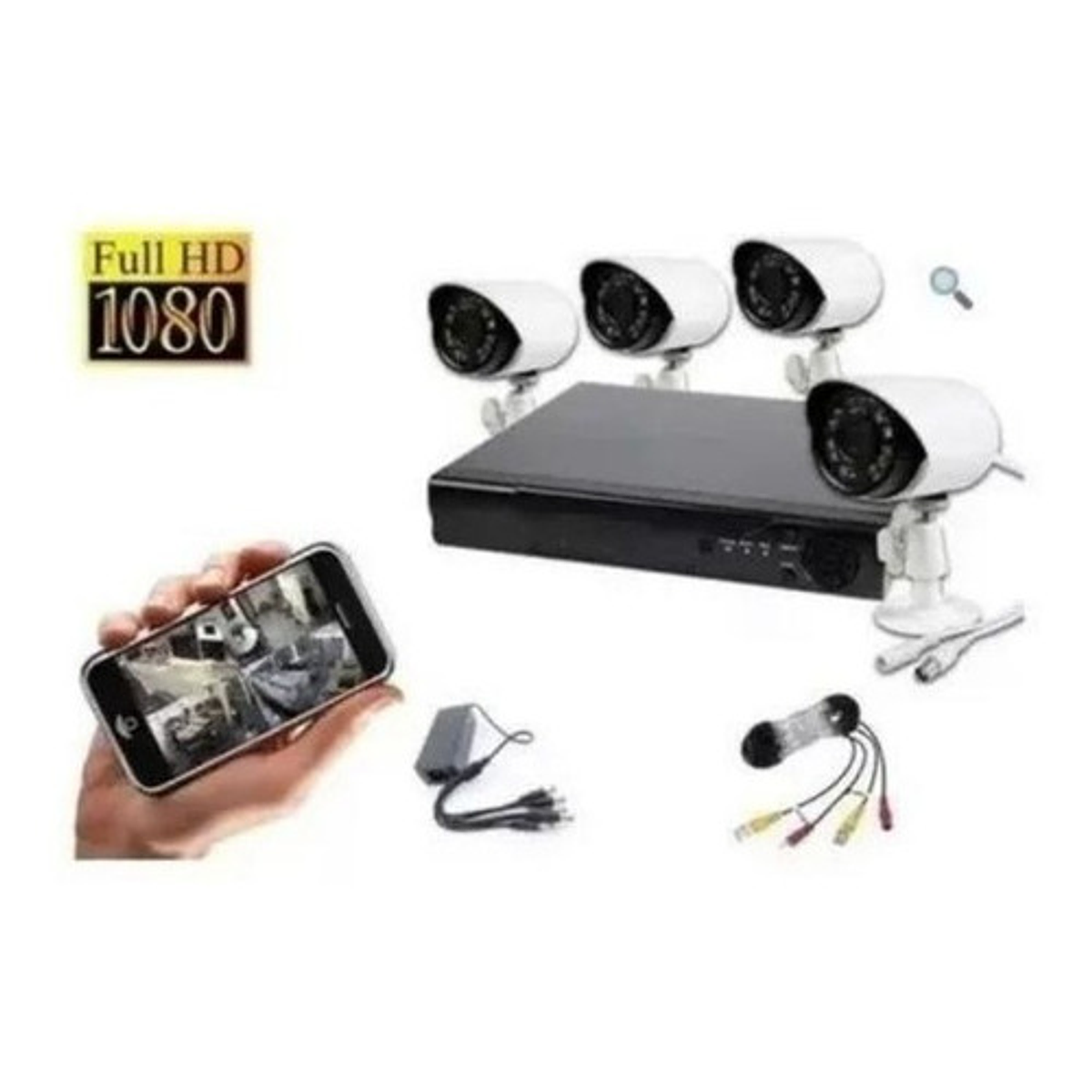 Kit Cctv Con 4 Cámaras De Seguridad Mas Dvr 1080p Full Hd | León Import