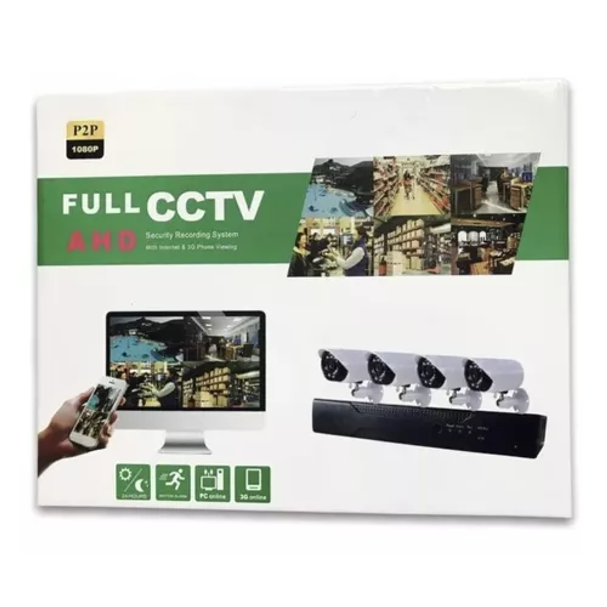 Kit Cctv Con 4 Cámaras De Seguridad Mas Dvr 1080p Full Hd | León Import