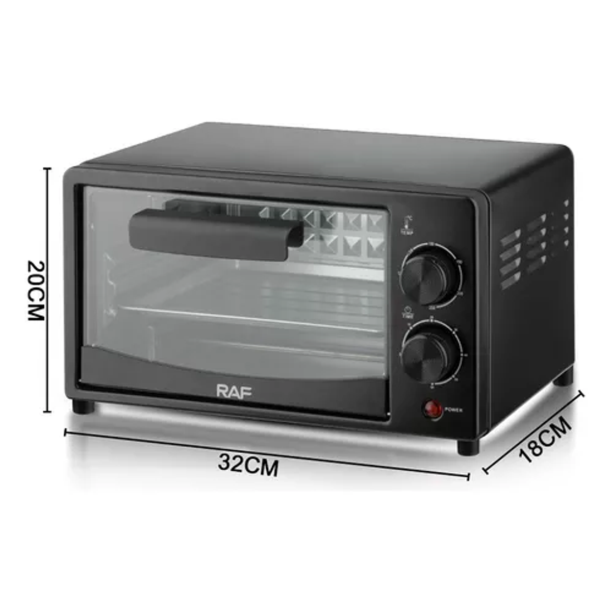 Horno Eléctrico De Mesa Negro Tostador 12l Raf 800w | León Import