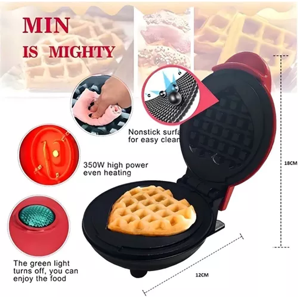 Mini Waflera Eléctrica Para Waffles En Forma De Corazon | León Import