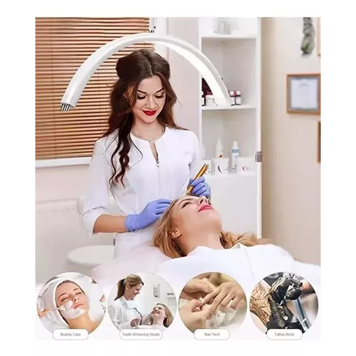 Lampara Led Media Luna Estética Para Pestañas Cejas Cutis | León Import