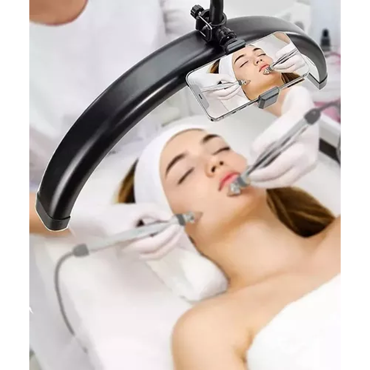 Lampara Led Media Luna Estética Para Pestañas Cejas Cutis | León Import