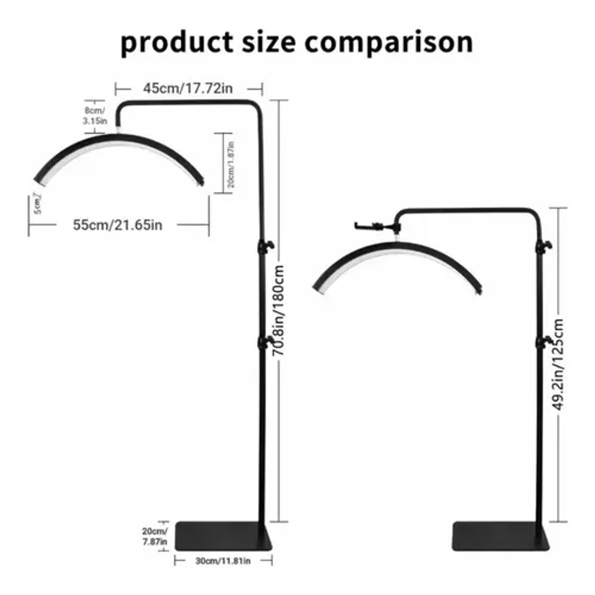 Lampara Led Media Luna Estética Para Pestañas Cejas Cutis | León Import