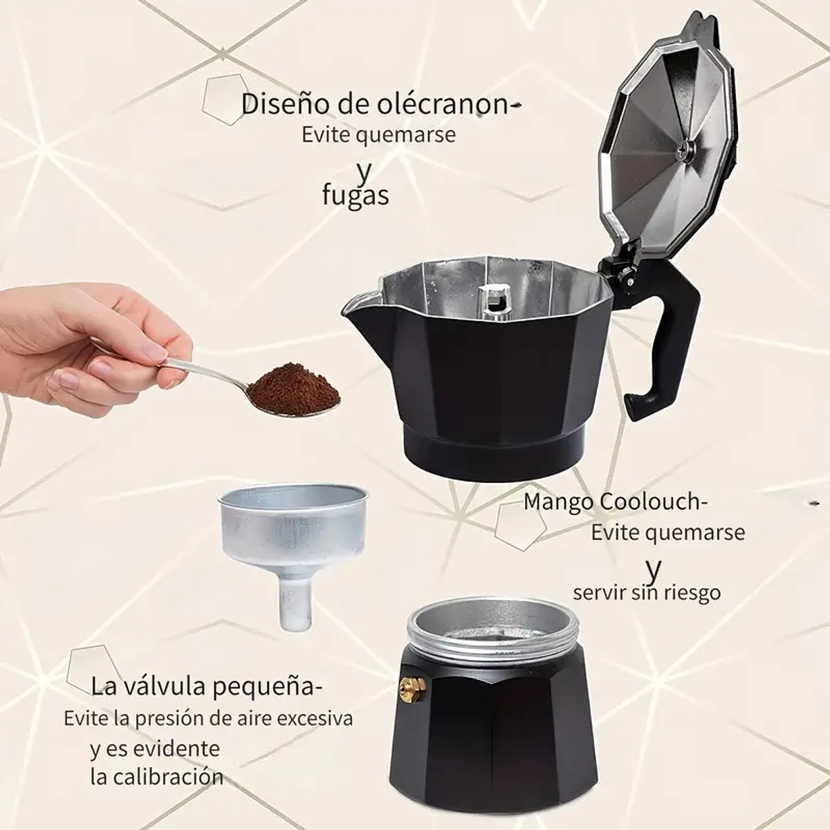 Cafetera Italiana Aluminio 9 Tazas Cocina Tetera | León Import