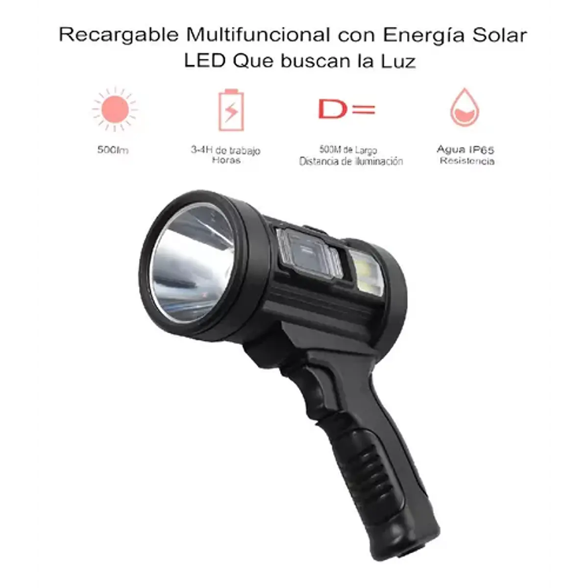 Linterna Led Potente Recargable Camping Lampara Solares | León Import