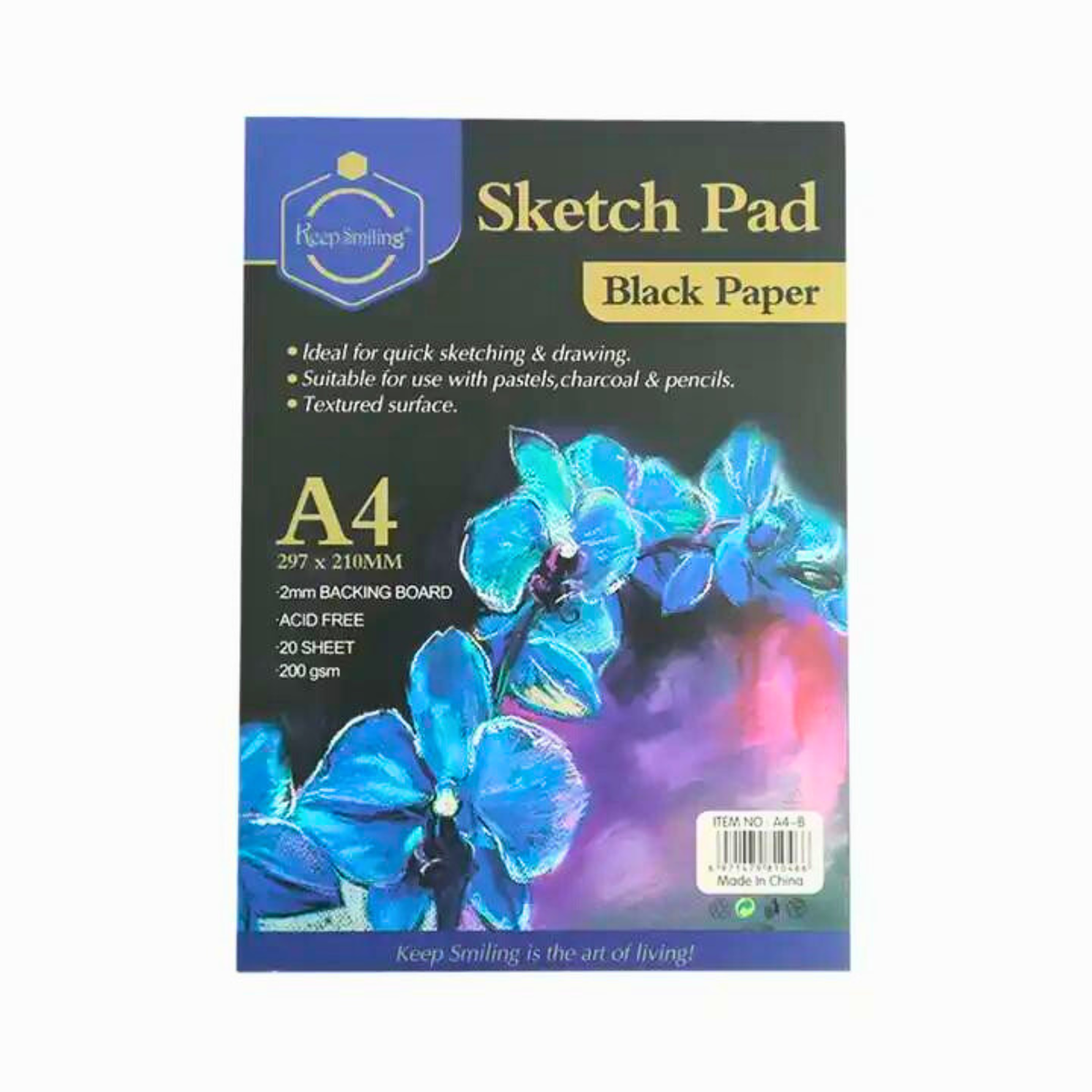 Block Sketchbook Hojas Negras A4 20 Hojas 200grs