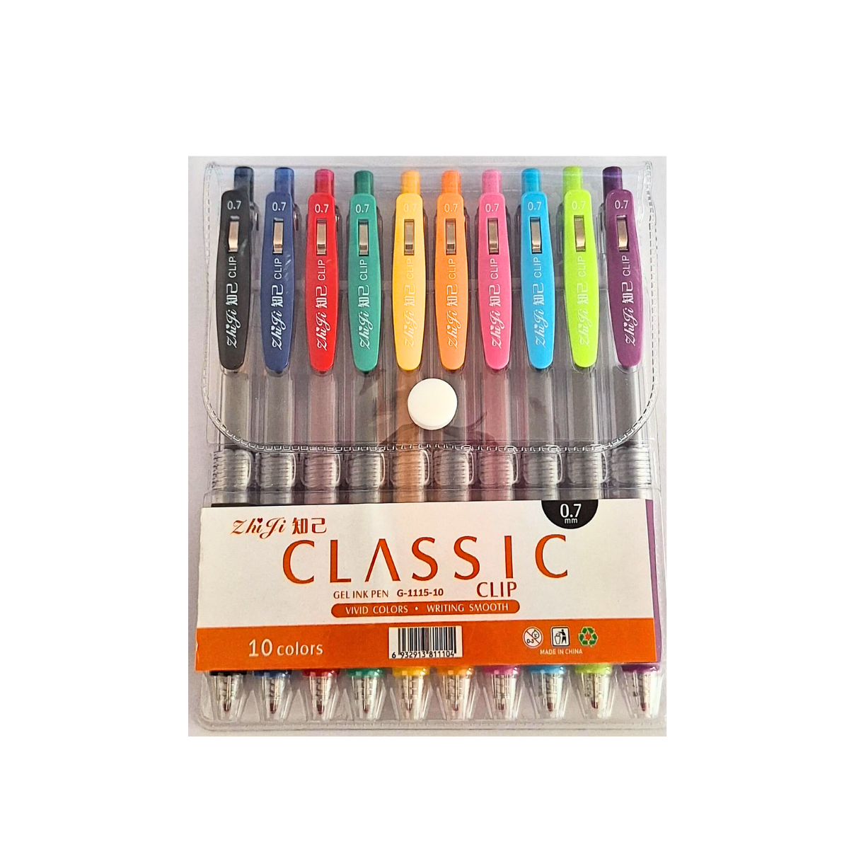 Lápices Tinta Gel Retráctil 10 Colores Punta 0,7 mm