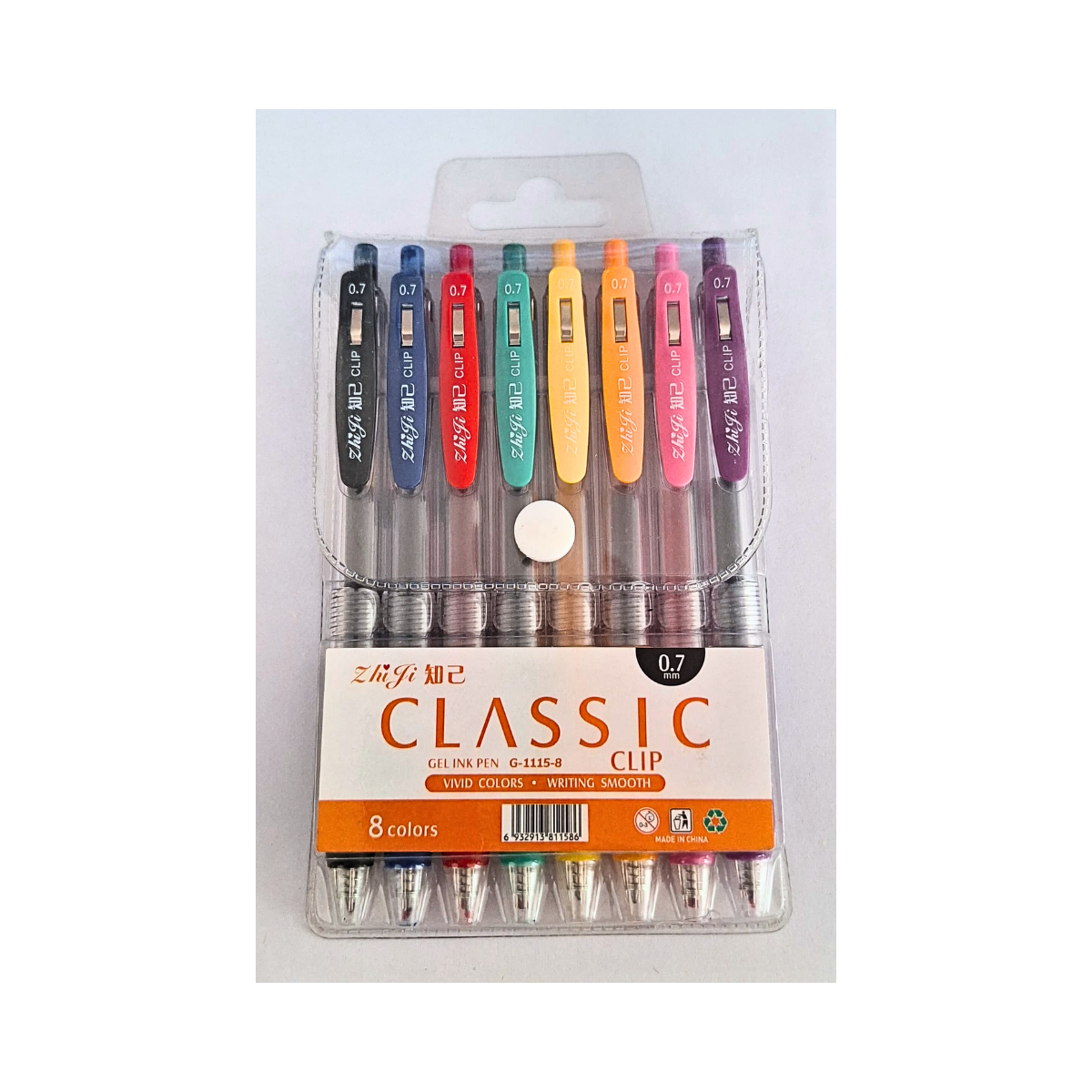 Lápices Tinta Gel Retráctil 8 Colores Punta 0,7 mm