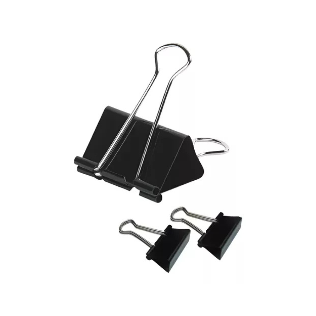 Apretador Doble Clip Negro 41mm 24 Unidades Sujetapapeles