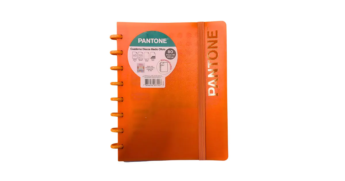 Cuaderno Disco Medio Oficio Pantone Coral 80 hojas