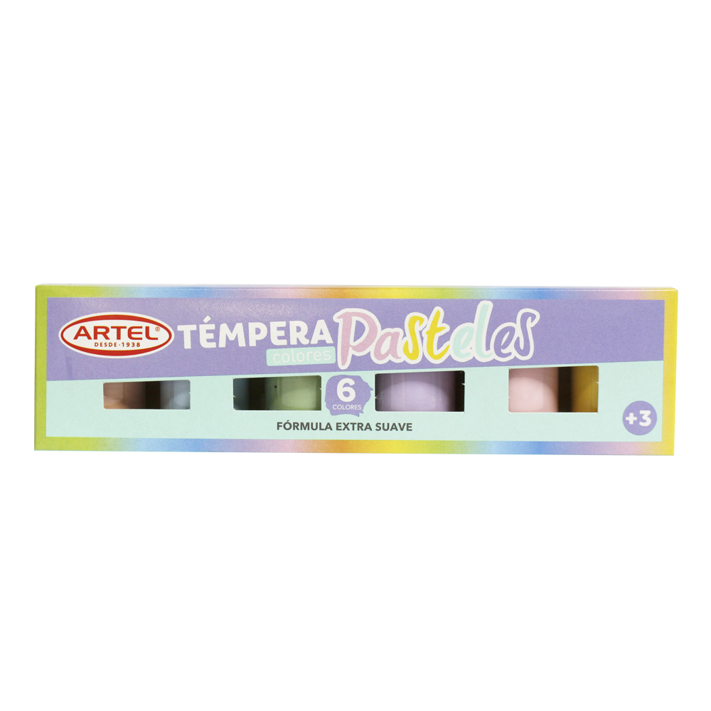 Tempera 6 colores pastel