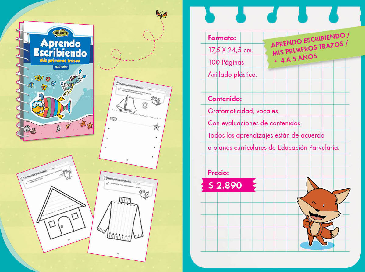 Aprendo Escribir mis primeros trazos Pre kinder