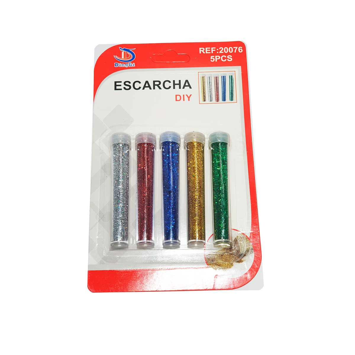 Set Escarchas 5 Colores 7gr Aprox