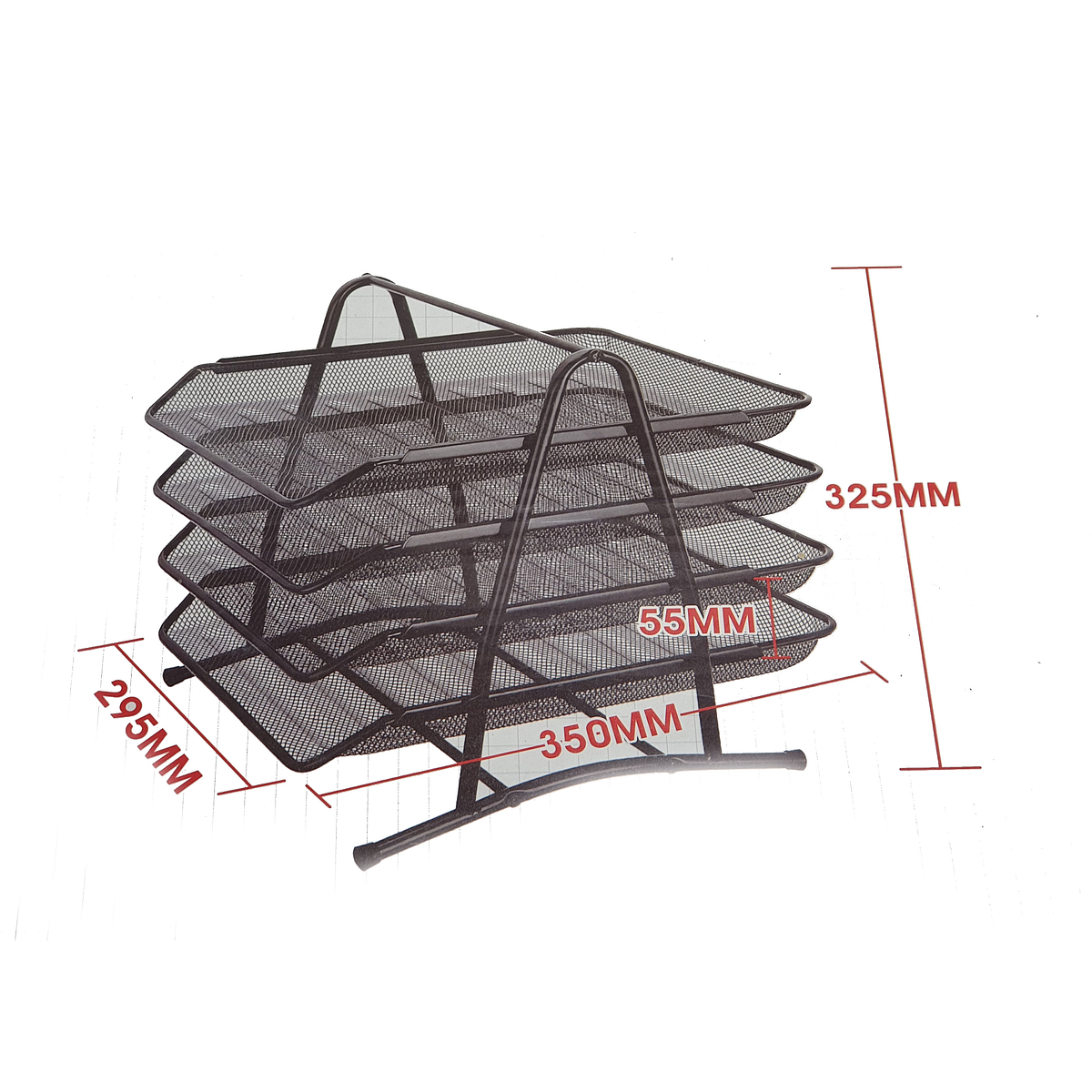 Bandeja Porta Documentos - Papeles - 4 Niveles Tipo Malla