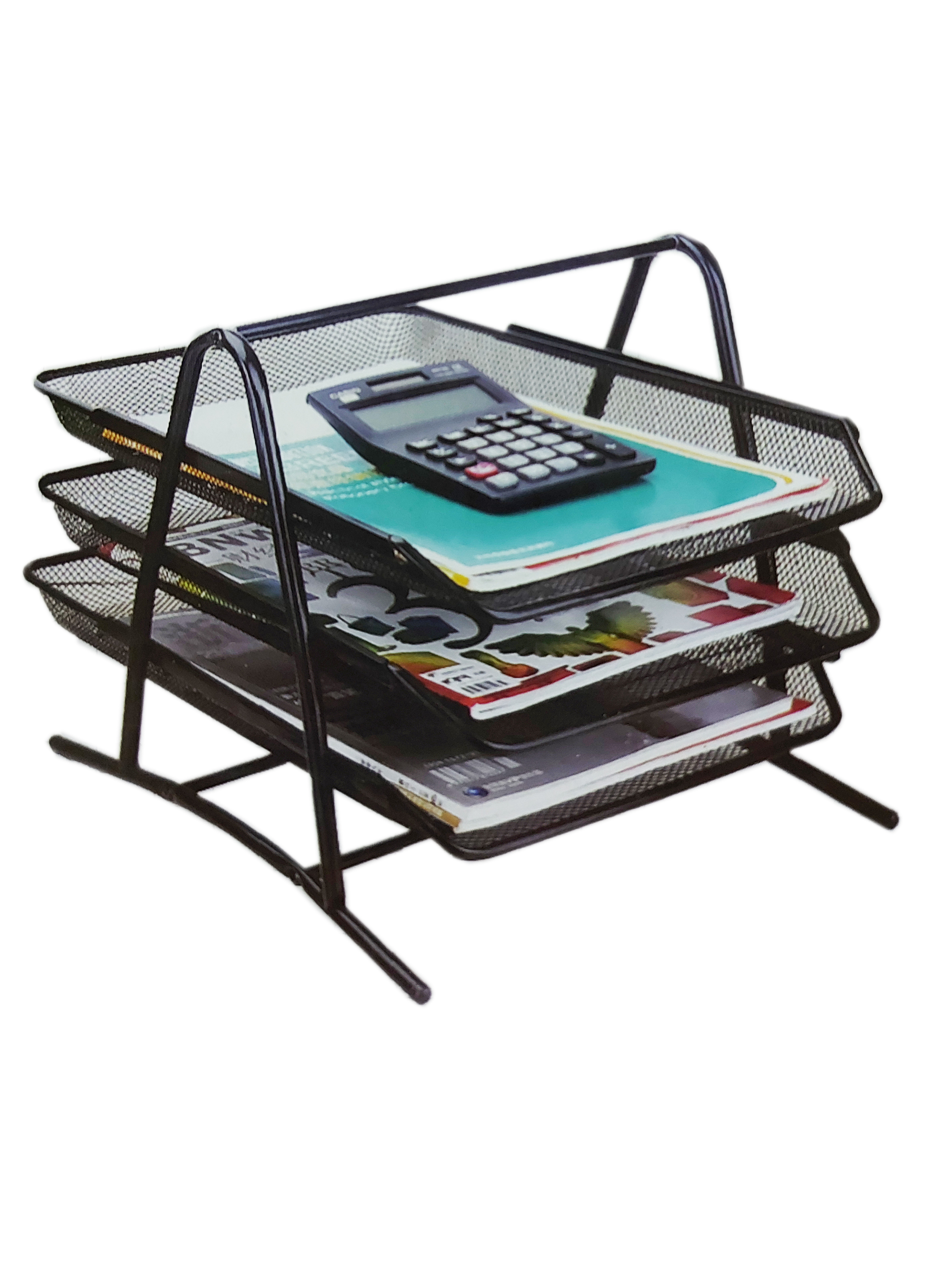 Bandeja Porta Documentos - Papeles - 3 Niveles Tipo Malla