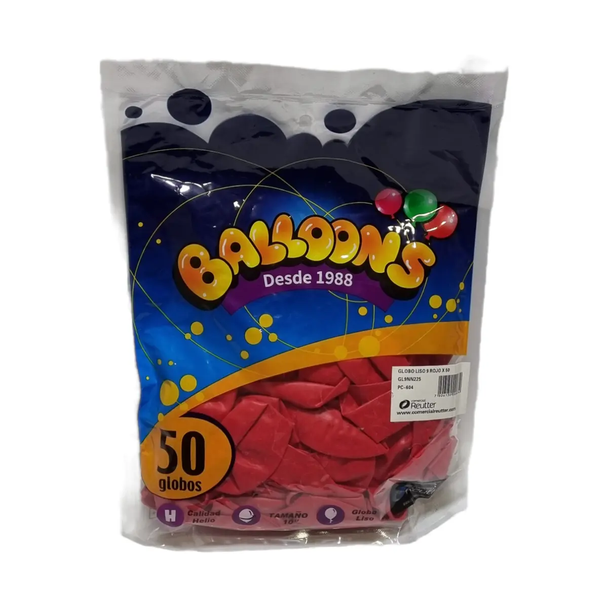 Bolsa Globo Liso N°9 - Balloons 50 Unidades Colores