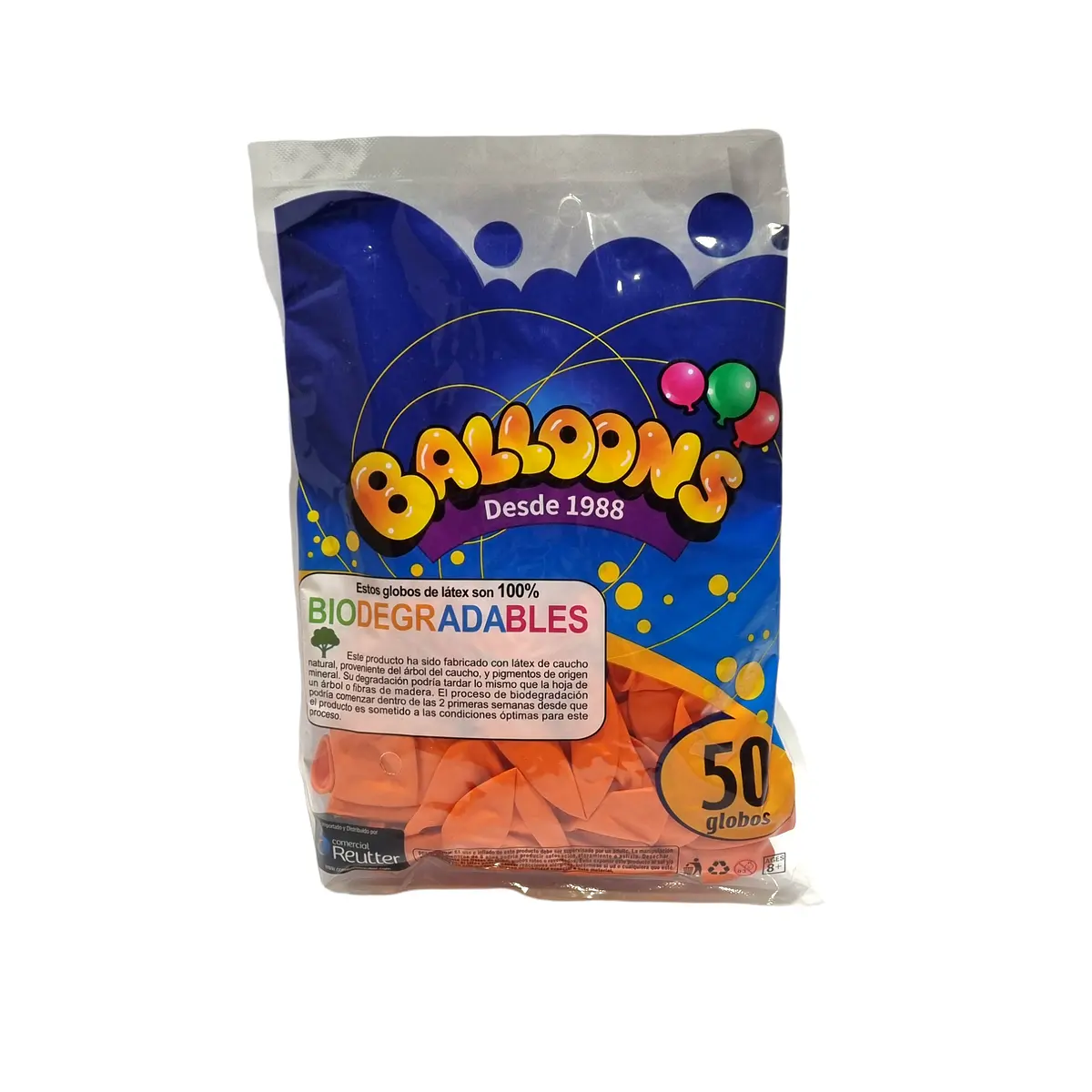 Bolsa Globo Liso N°9 - Balloons 50 Unidades Colores