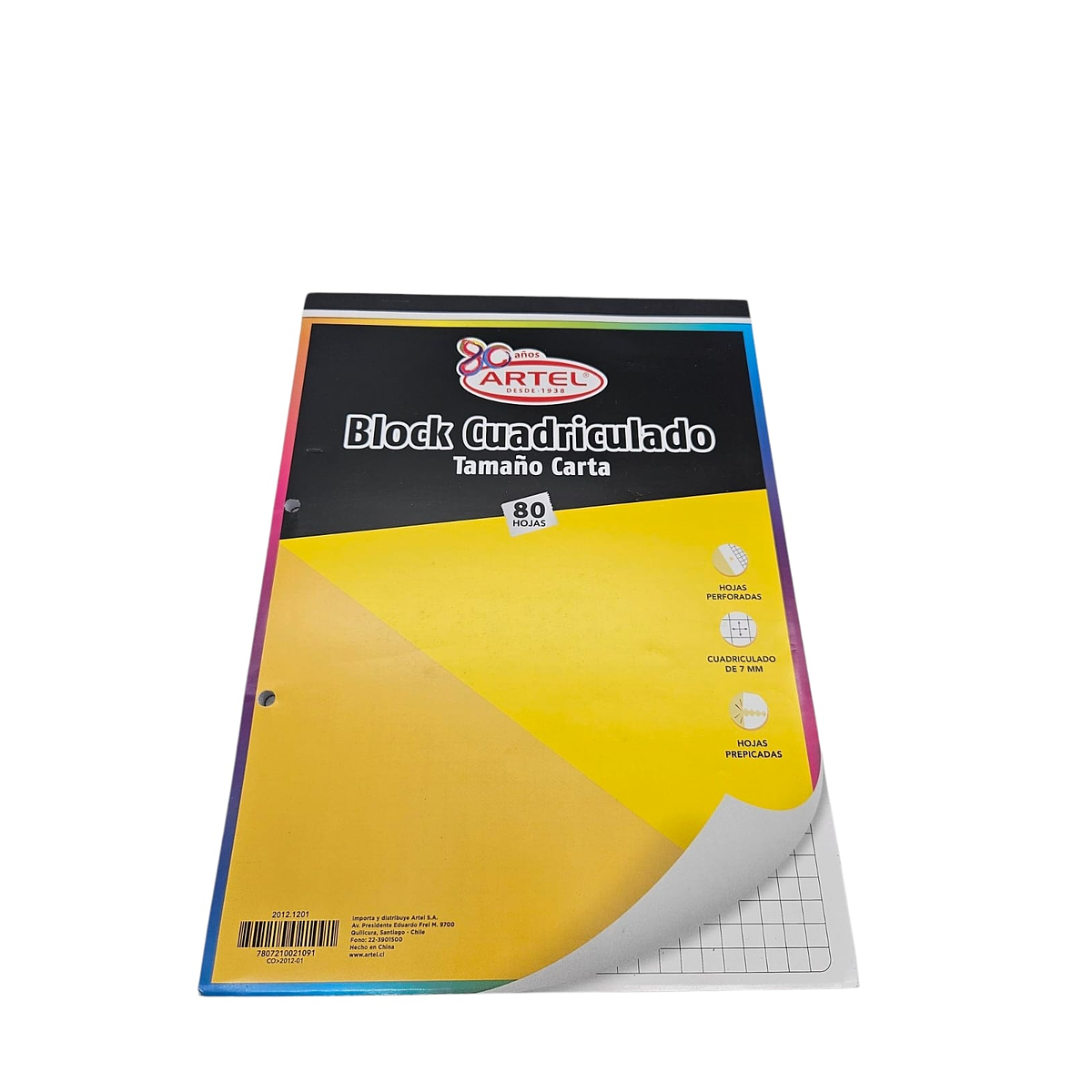 Block tamaño carta cuadriculado prepicado Artel