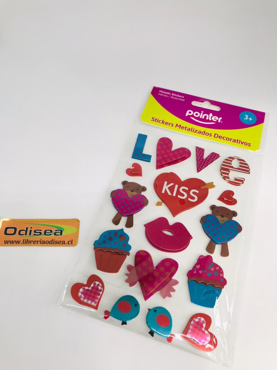 Set Sticker Corazones Metalizados Pointer