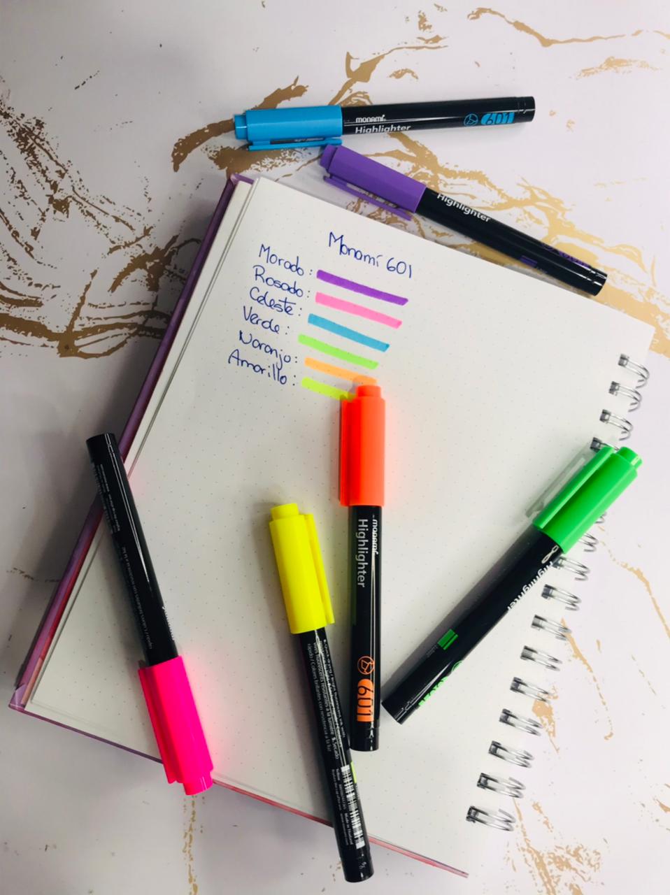 Destacador Highlighter 601 Colores Monami
