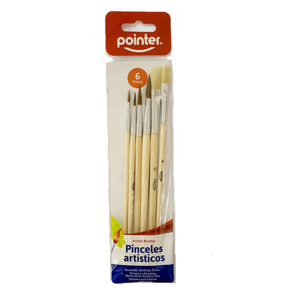 Set Pinceles Artisticos 6 Unidades Pointer